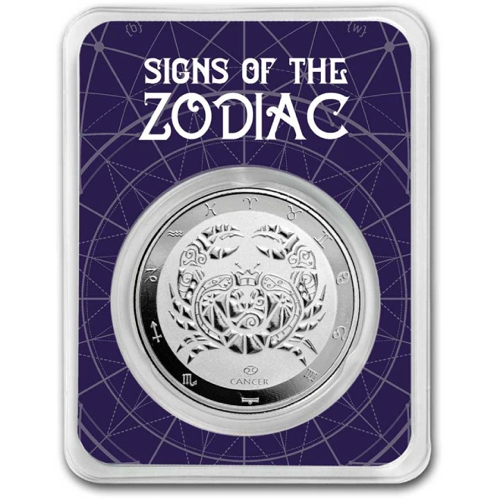 Tokelau: Zodiac Series - Rak 1 uncja Srebra 2024 Slab | Kup online na ...