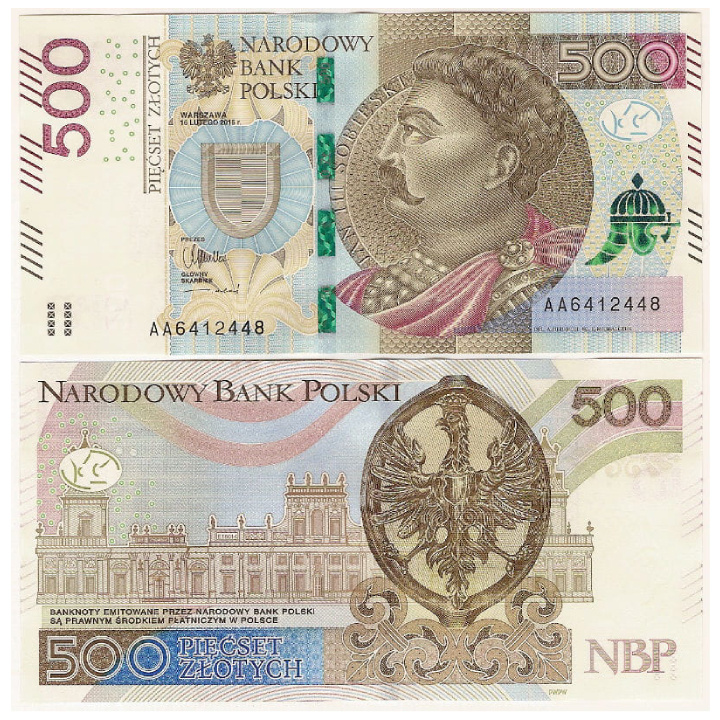 Banknot Polska 500 Złotych (500 PLN) Obiegowy | Kup online na ...