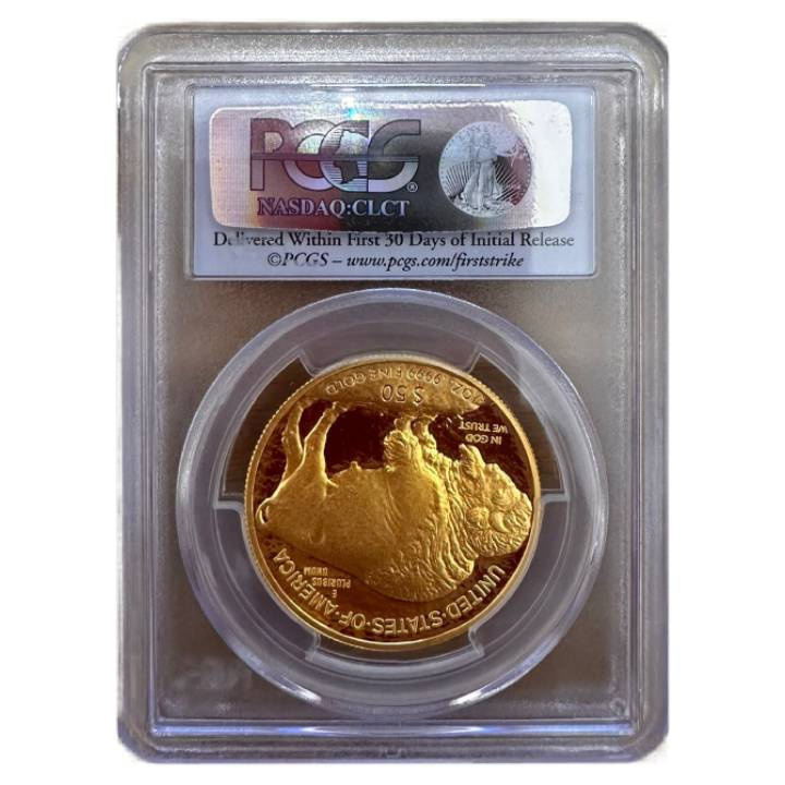 Amerykański Bizon 1 uncja Złota 2014-W PCGS PR70 DCAM First Strike ...