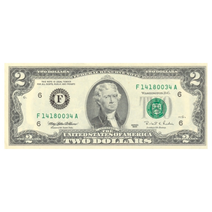 Banknot USA 2 Dolary (2 U.S. dollars / 2 USD) UNC | Kup online na ...